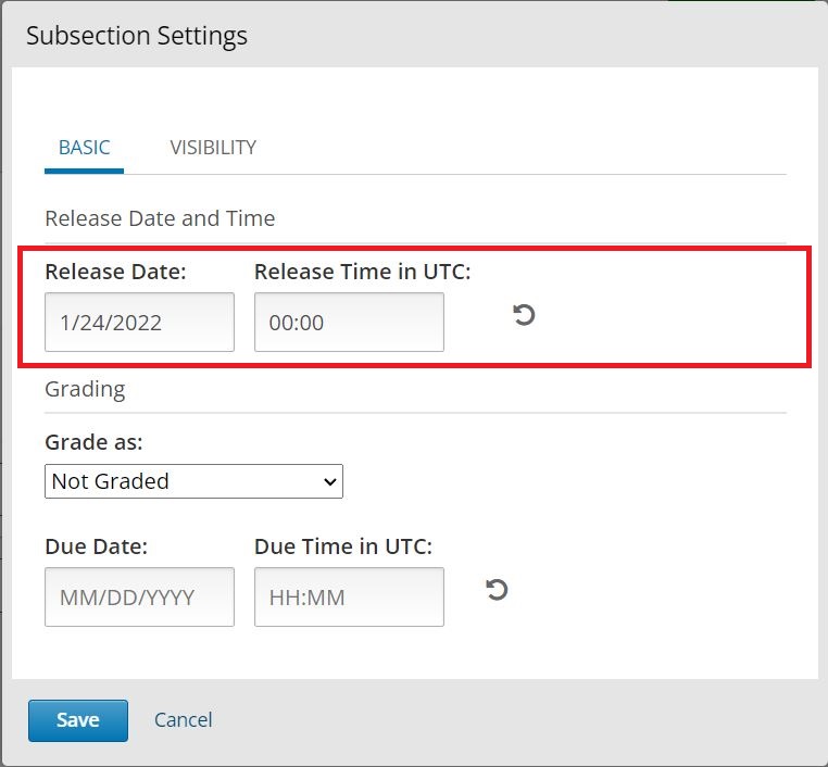 Creating a Subsection